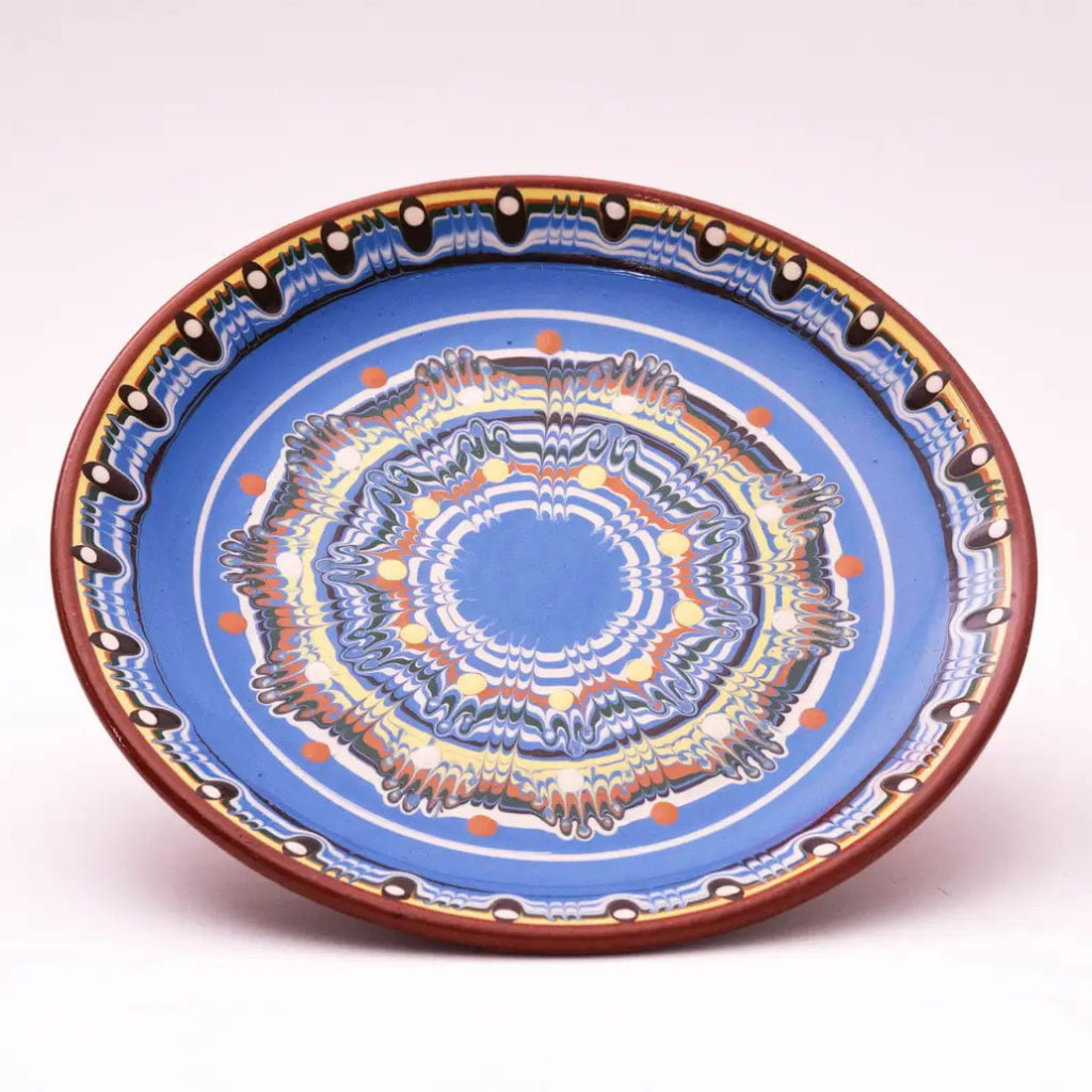 Nadia Plate blue glaze - Kin & Co